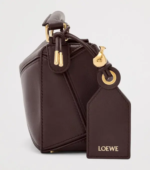 Loewe Mini Leather Featherlight Puzzle Top-handle Bag - Brown