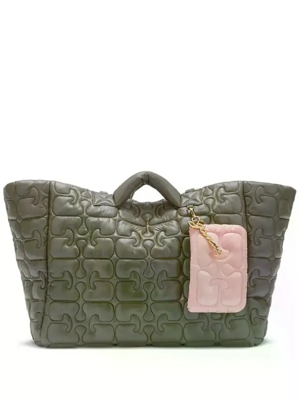 GANNI Xxl Re-tech Logo-quilted Tote Bag