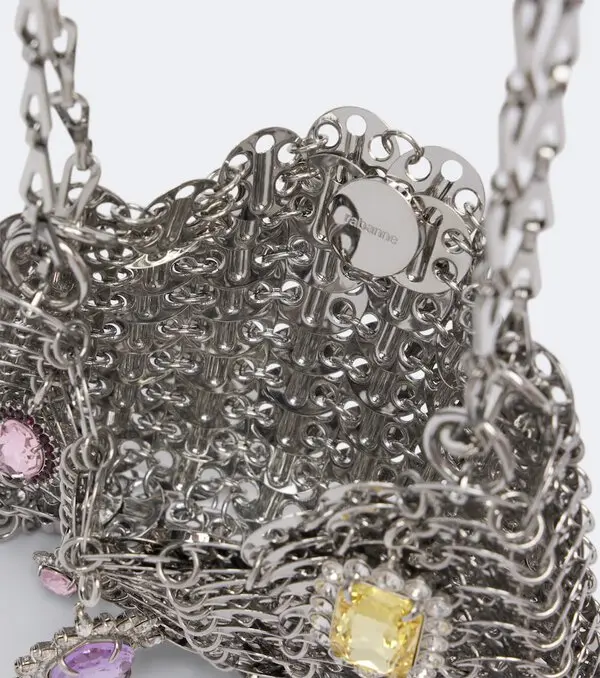 Rabanne 1969 Nano Embellished Shoulder Bag - Silver