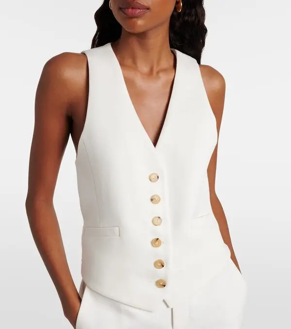 Vince Single-breasted Vest - White