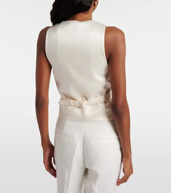 Vince Single-breasted Vest - White