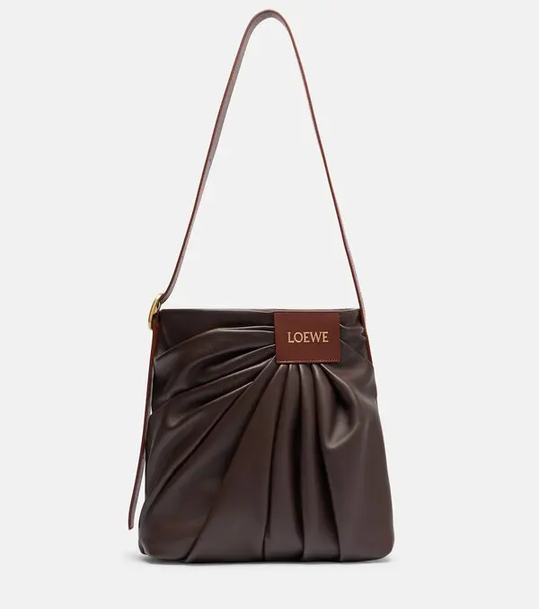 Loewe Draped Leather Tote Bag - Brown