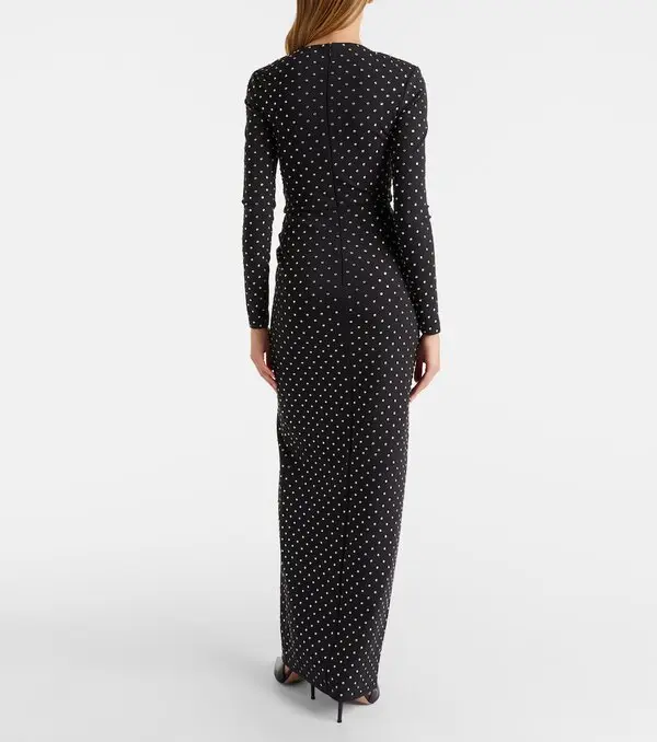 Roland Mouret Embellished Gathered Jersey Gown