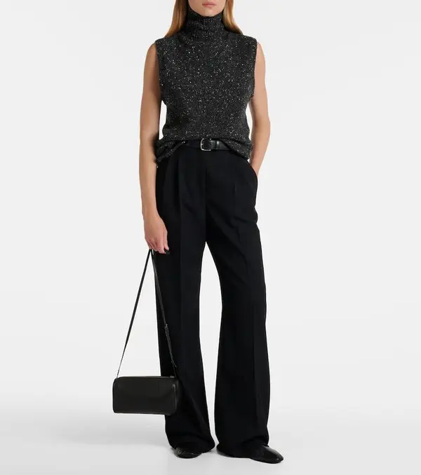 THE ROW 90s Leather Crossbody Bag - Black