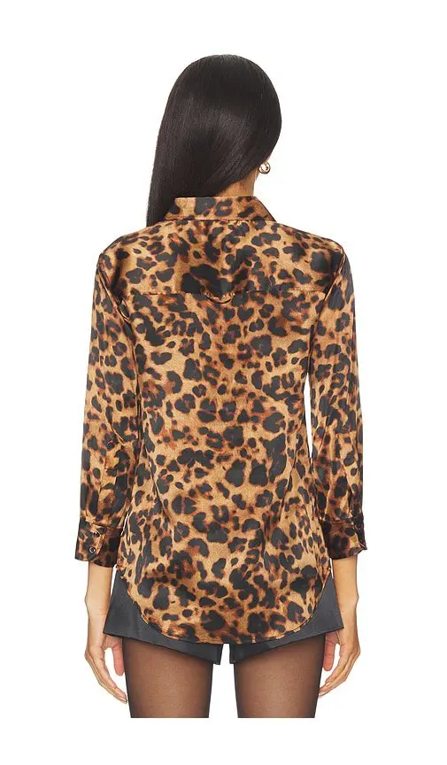 L'Agence Dani 3/4 Sleeve Blouse - Brown