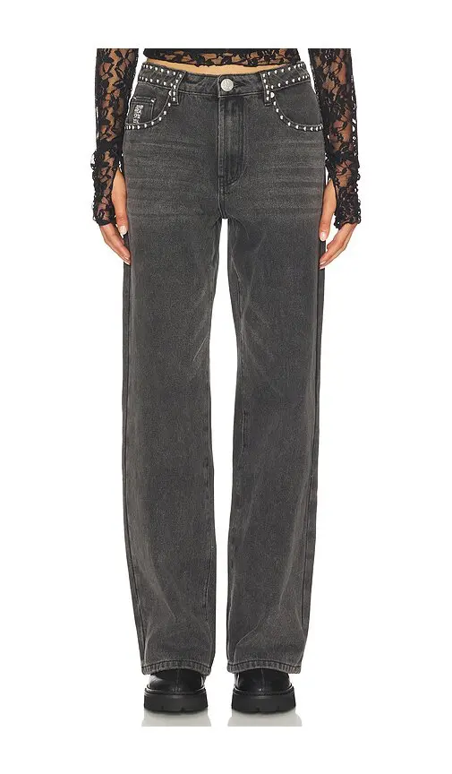 ONETEASPOON Jackson Mid Waist Wide Leg Jeans - Black