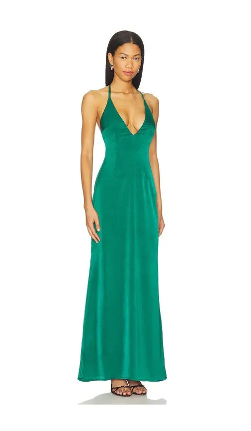 MORE TO COME Piper Bow Back Gown - Green