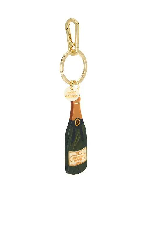 SOLAR ECLIPSE Hand-painted Champagne Bag Charm And Keychain