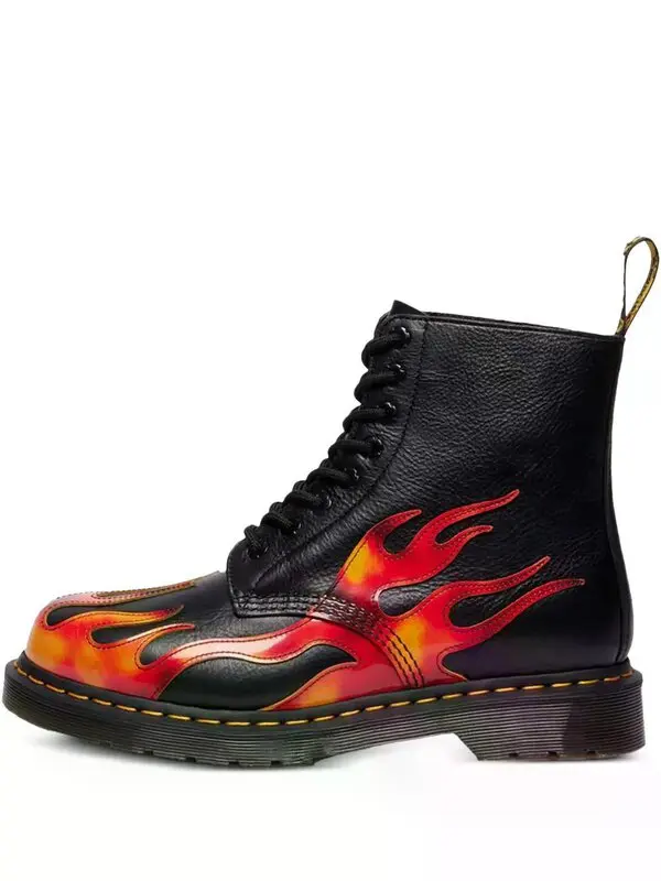 Dr. Martens 1460 Pascal Leather Flame Motif Lace-up Boots