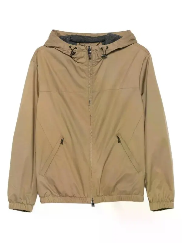 Canali Zip-fastening Hooded Jacket - Green