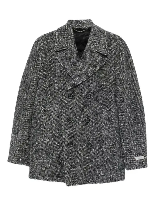 Canali Double-breasted Herringbone Coat