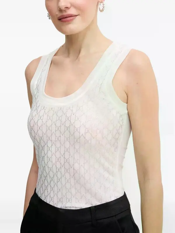 MARCIANO Aria Logo-pattern Sleeveless Top - White