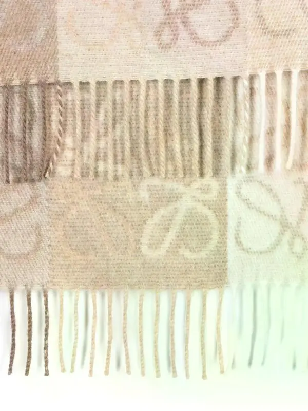 Loewe Anagram-jacquard Scarf - Neutrals