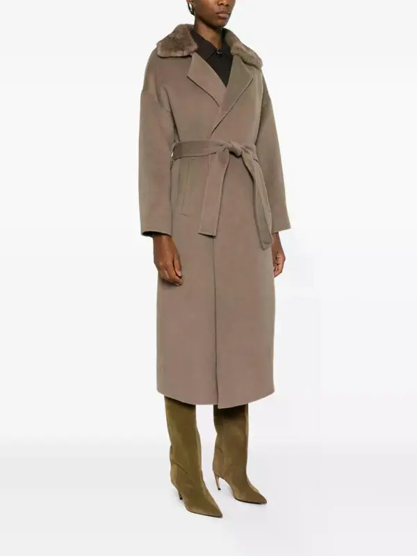 BETTA CORRADI Belted Long Coat - Neutrals