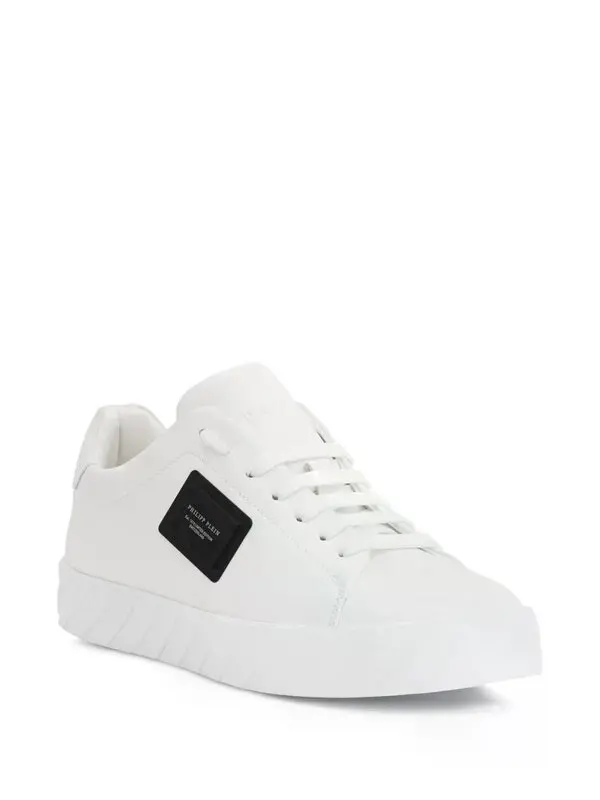 Philipp Plein Logo Detail Leather Sneakers - White