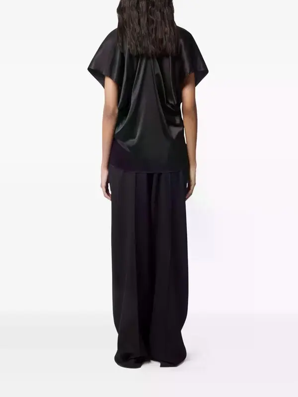 Nina Ricci V-neck Short Sleeve Top - Black