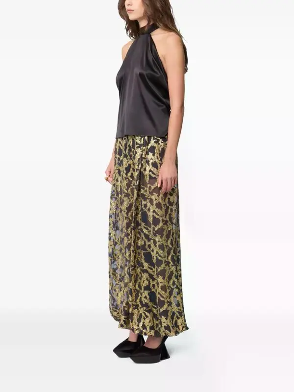 Nina Ricci Halterneck Satin Blouse - Black
