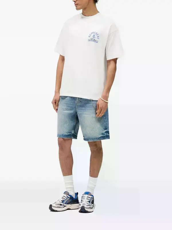 REPRESENT Denim Shorts With Embroidered Pocket Detail