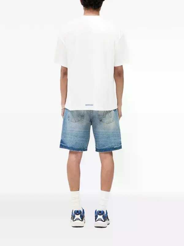 REPRESENT Denim Shorts With Embroidered Pocket Detail