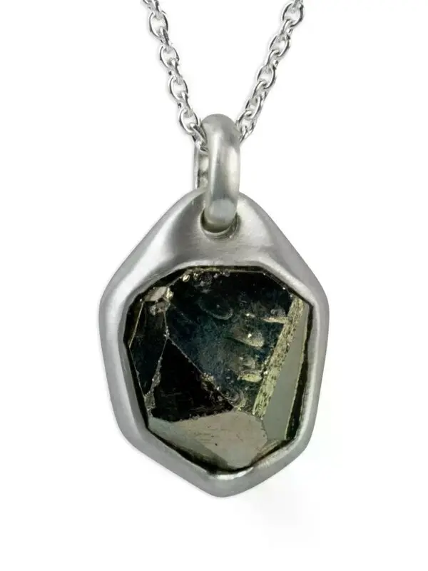 PARTS OF FOUR Sterling Pyrite Geometric Pendant Necklace - Silver