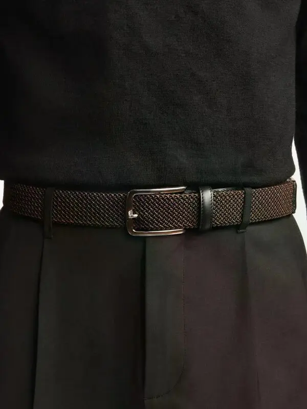 Hogan Woven Belt With Silver-tone Buckle