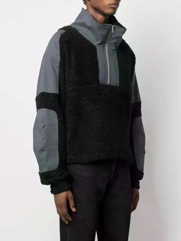 GMBH Contrast Panel Stand-up Collar Sweatshirt