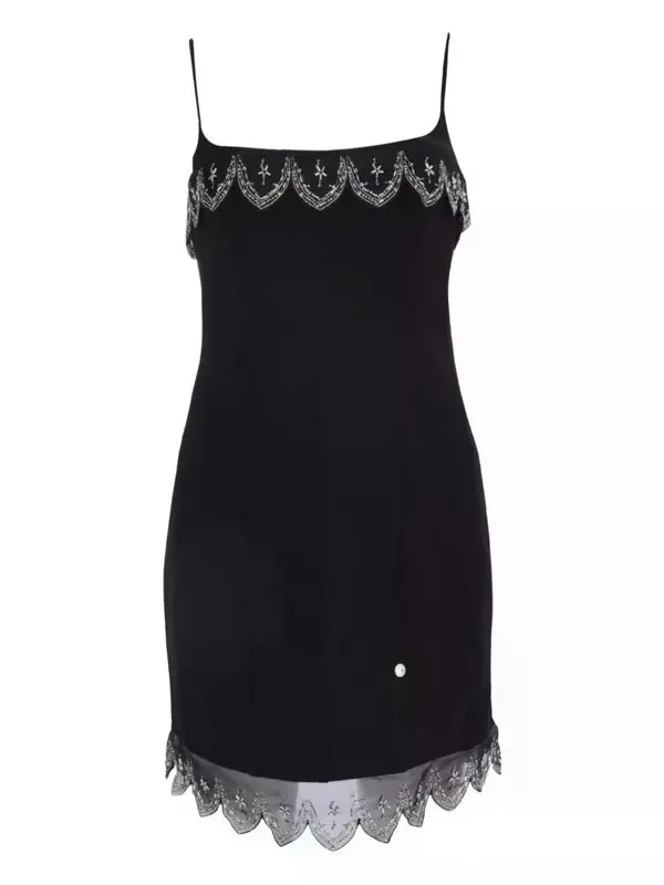 Staud Colette Beaded-trim Mini Dress - Black