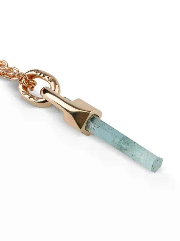 PARTS OF FOUR 18k Rose Plated Aquamarine Talisman Necklace
