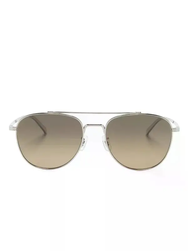 Oliver Spencer Rivetti Pilot-frame Sunglasses - Silver