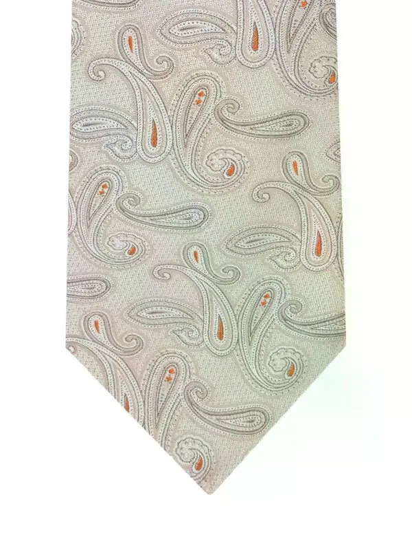 Etro Jacquard Paisley Motif Neck Tie - Neutrals