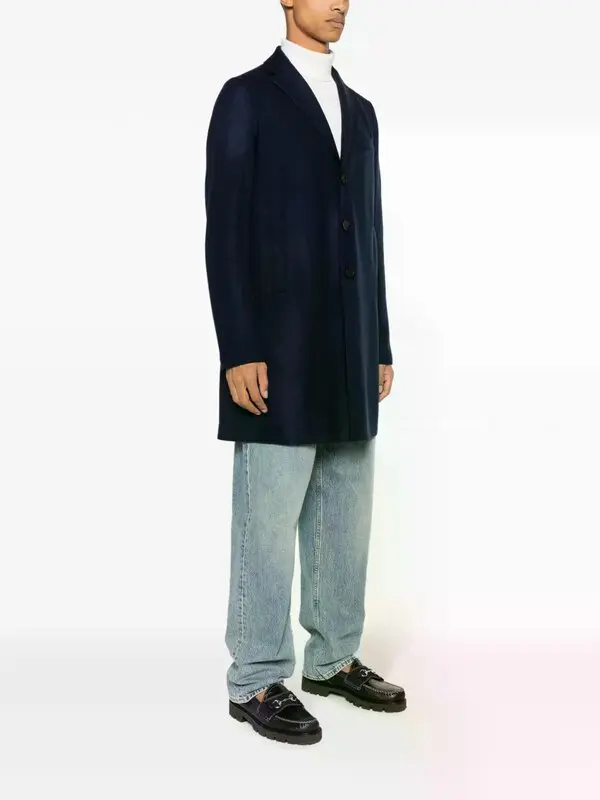 Harris Wharf London Navy Virgin Wool-cashmere Blend Felted Coat