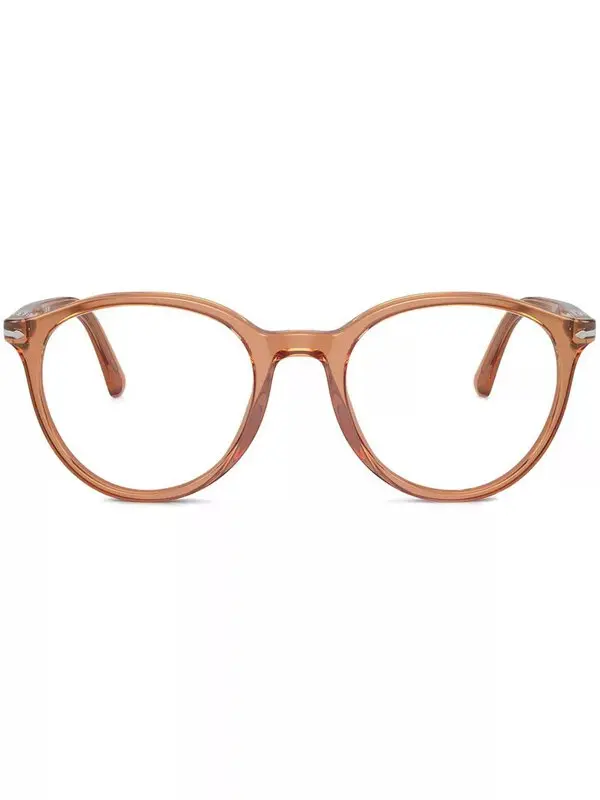 Persol Round Frame Acetate Eyeglasses - Brown