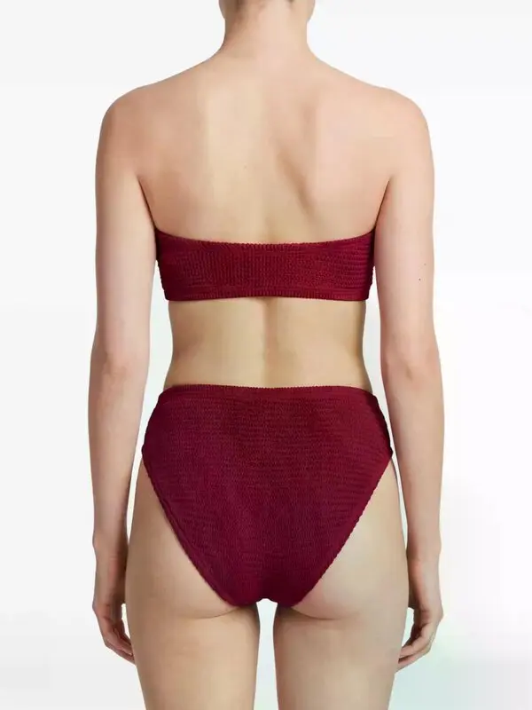 PARAMIDONNA Textured Bandeau Bikini - Red