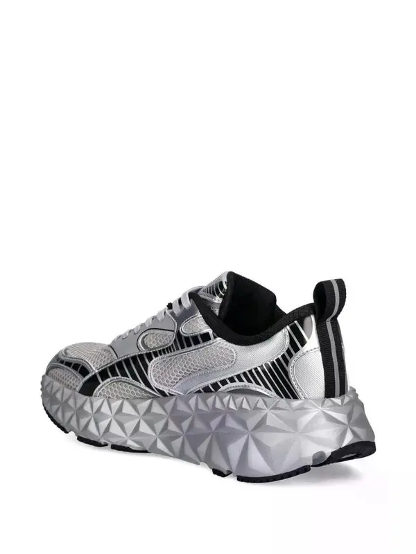 EA7 Textured Sole Lace-up Sneakers - Silver