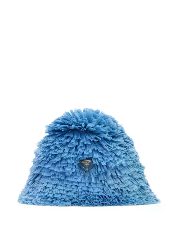 Prada Logo-plaque Hat - Blue