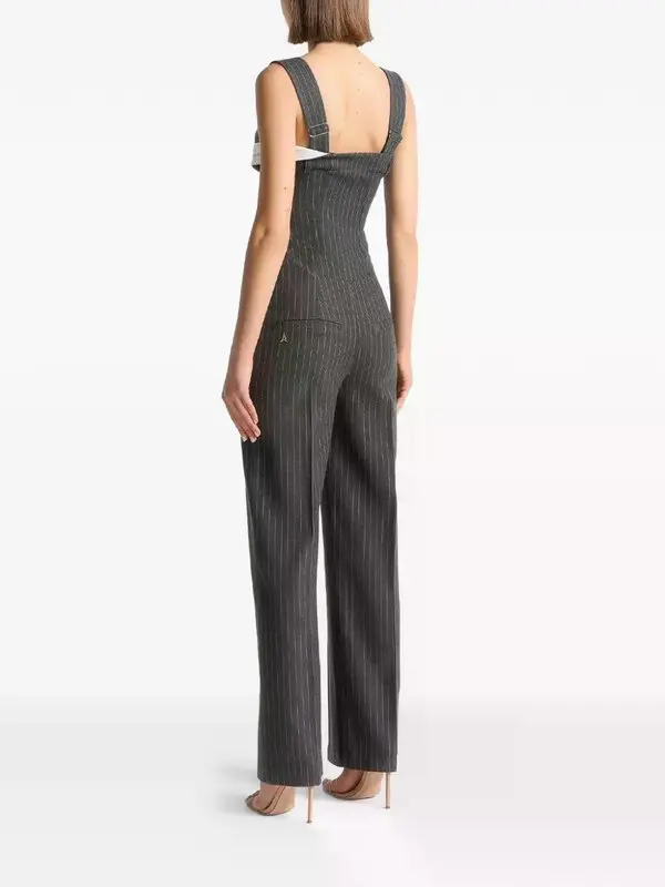 Manière De Voir Camille Detachable Straps Pinstripe Jumpsuit