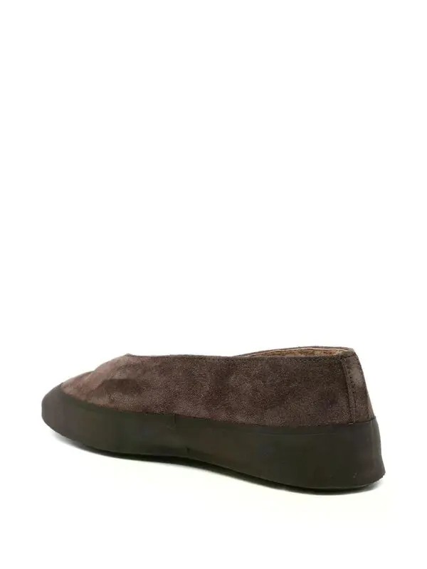 Le Monde Beryl Dark Suede Slip-on Flats - Brown