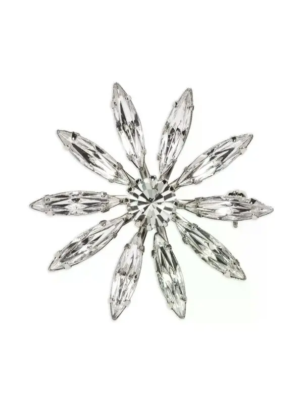 JENNIFER BEHR Crystal Flower Brooch - Silver