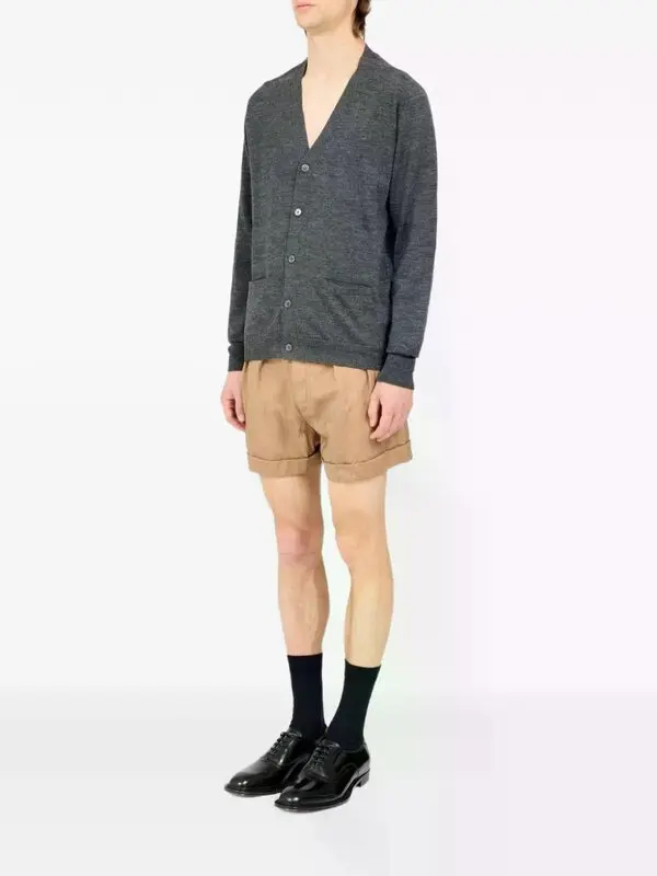 MAISON MARGIELA V-neck Fine Knit Wool Blend Cardigan