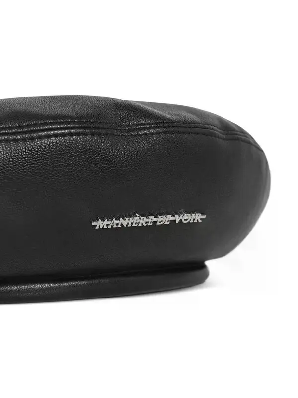 Manière De Voir Maniere De Voir Anya Faux-leather Beret Hat - Black