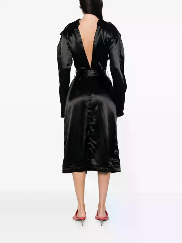 ZOMER Belted Button Midi Dress