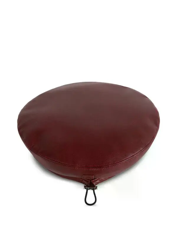 Manière De Voir Anya Faux-leather Beret Hat - Red