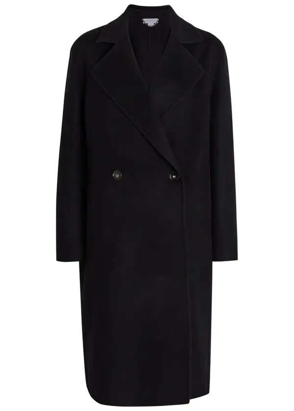 Stella McCartney Double-breasted Wool Coat - Black