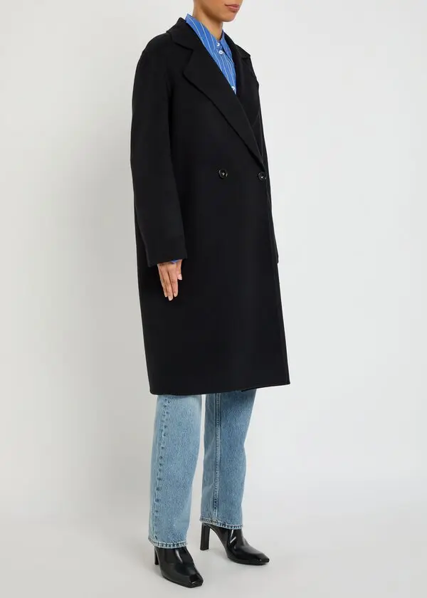 Stella McCartney Double-breasted Wool Coat - Black