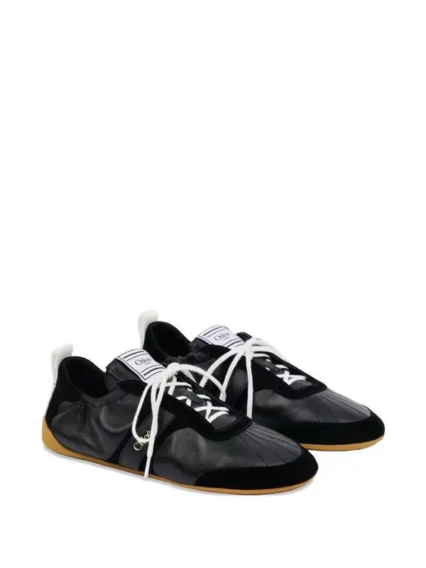 Chloé Kick Logo-patch Sneakers - Black