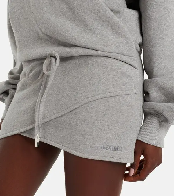 Attico Cotton Jersey Sweatshirt Dress - Grey