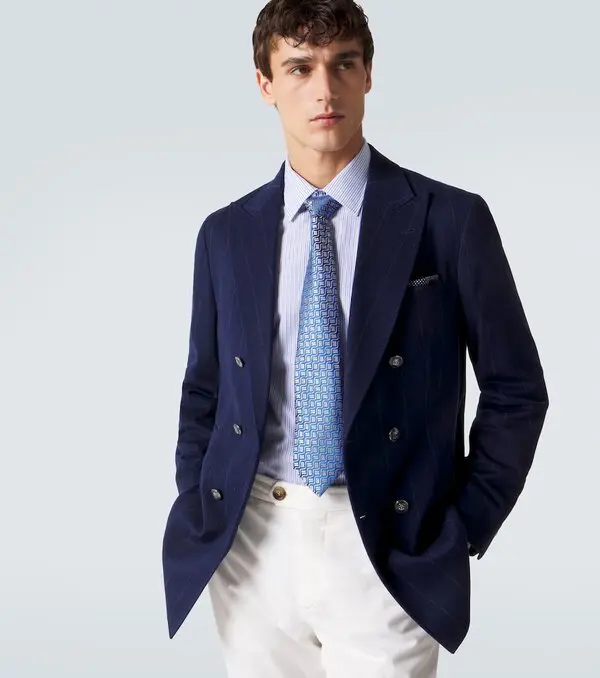 Charvet Silk Jacquard Tie - Blue