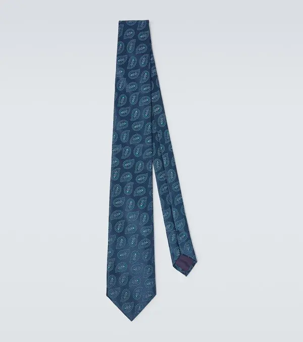 Charvet Silk Jacquard Neck Tie - Blue