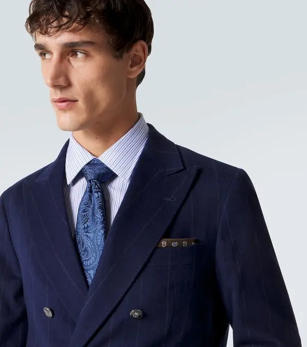 Charvet Paisley Silk Jacquard Neck Tie - Blue