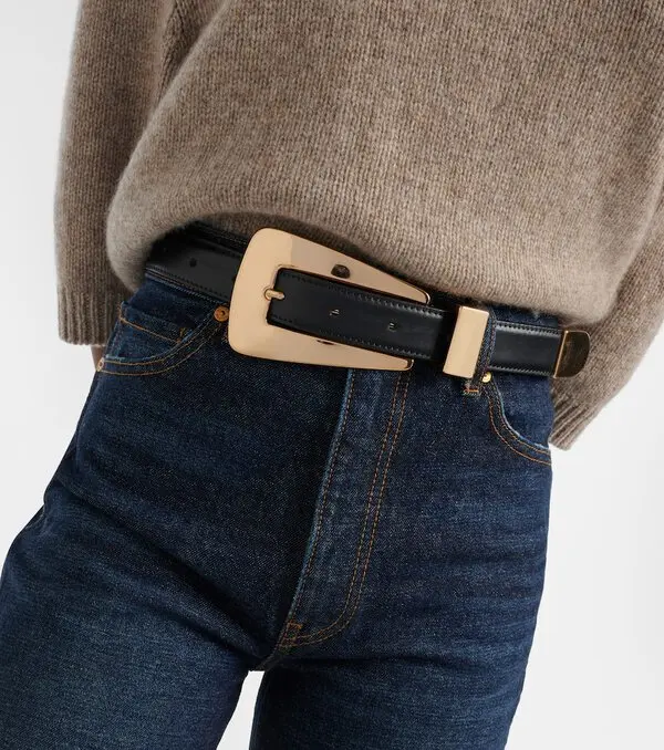 Khaite Lucca Leather Belt - Black